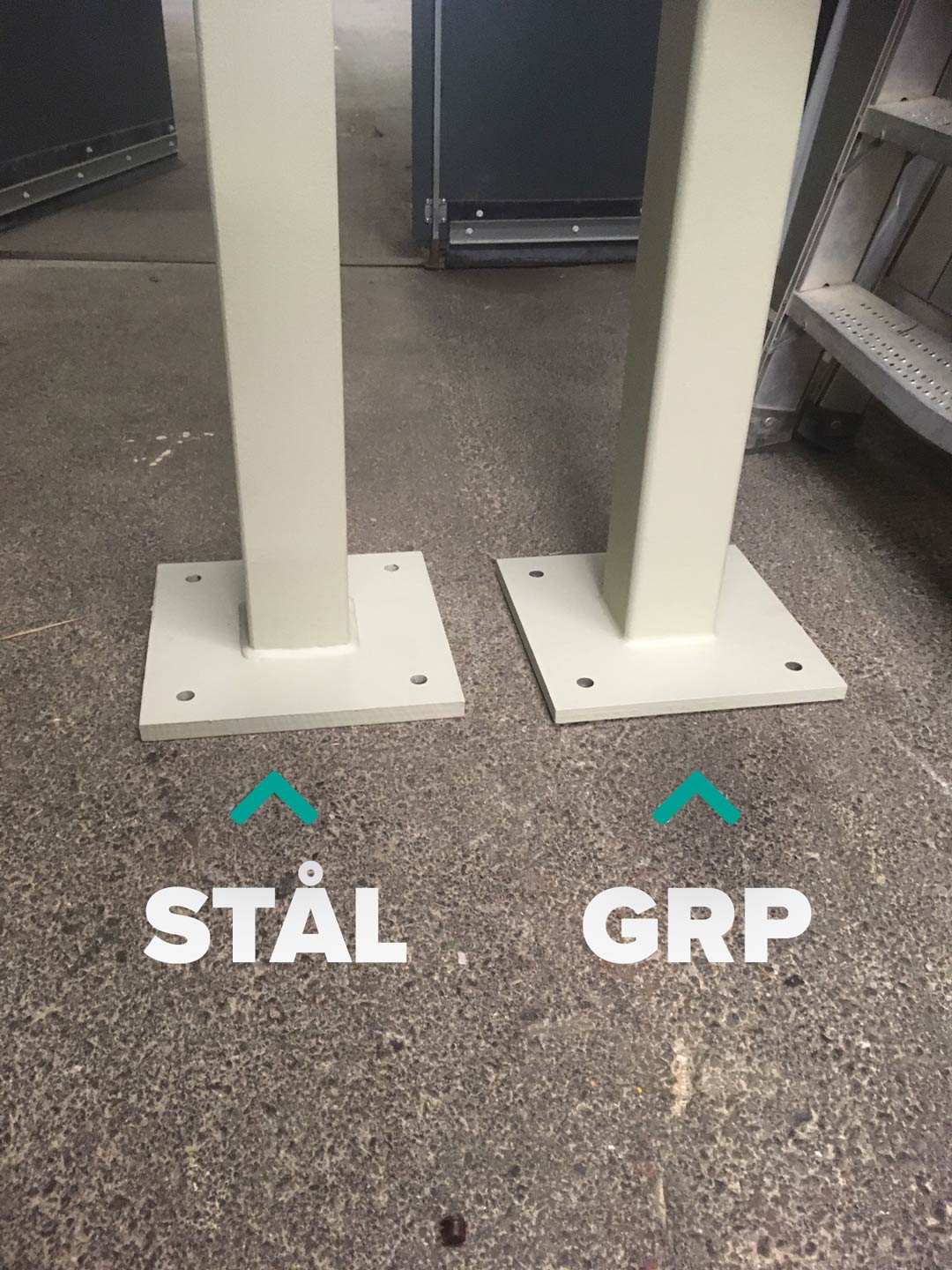 Pelare i glasfiber – Bra Bullerplank